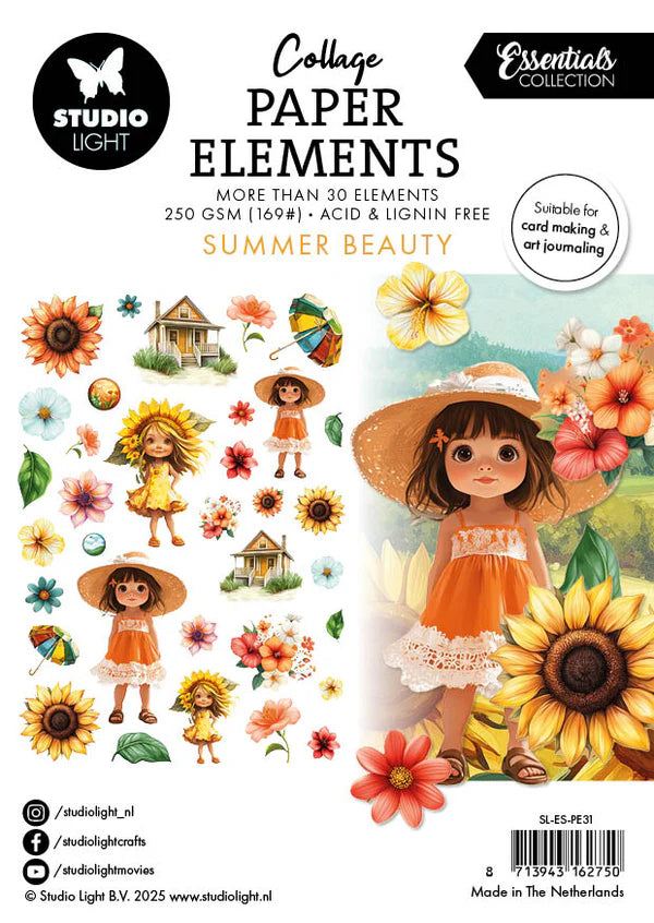 Studio Light Paper Elements Summer Beauty Essentials 34 Pieces – Imaginic Scrapbook
