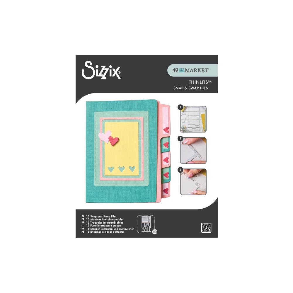 Sizzix Thinlits Set 15pkg Snap And Swap By 49 And Market File Folders 8970