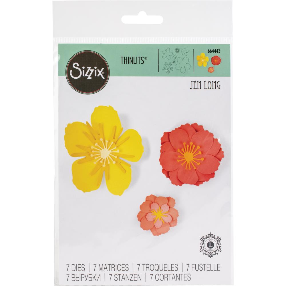Sizzix Thinlits Die Set 7PK - Floral Blossom Item #664443 – Imaginic Scrapbook