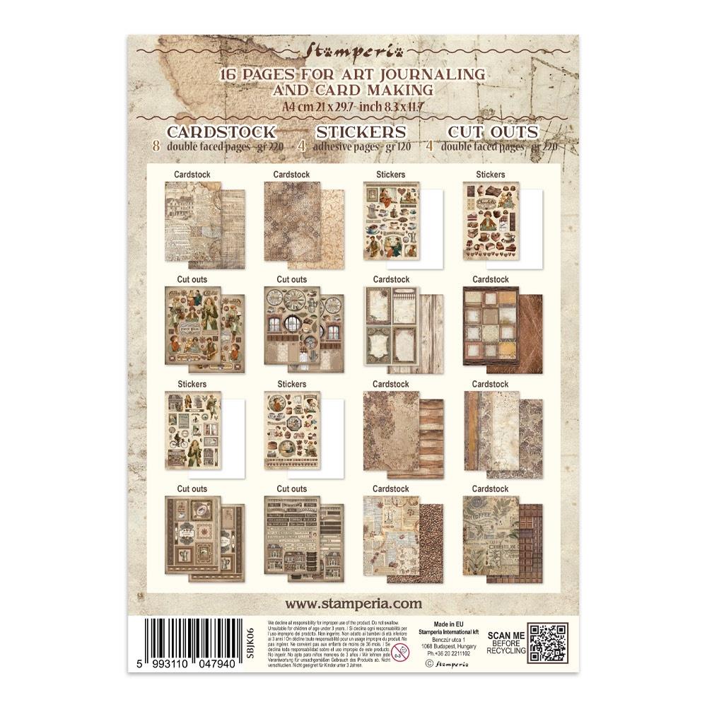 Stamperia Junk journal stickers, cut-outs, backgrounds Coffee and Choc ...