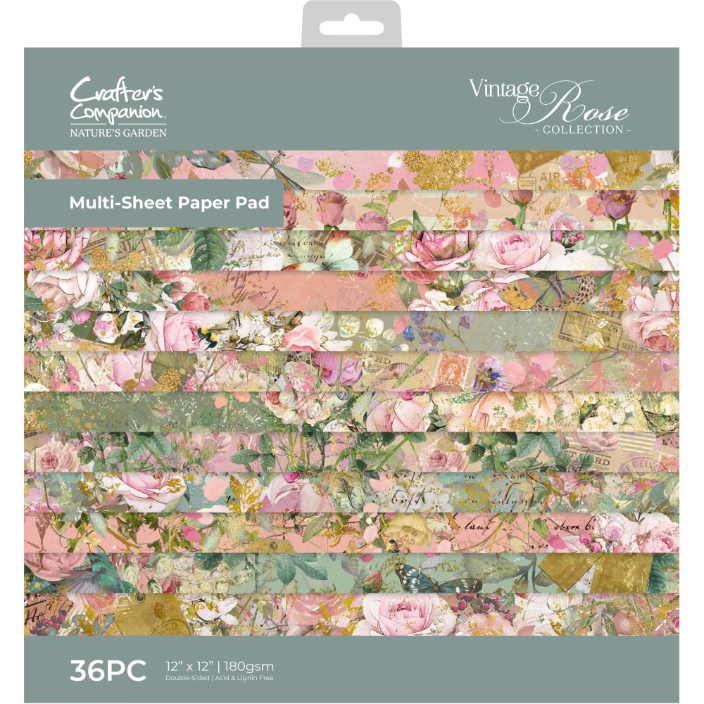 Nature's Garden Vintage Rose Paper Pad 12"X12" – Imaginic Scrapbook