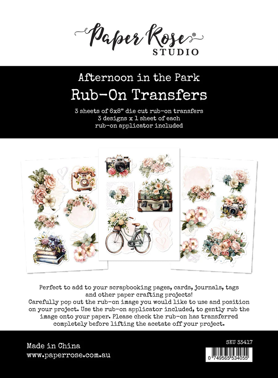 Paper Rose Afternoon in the Park Rub On Transfers – Imaginic Scrapbook