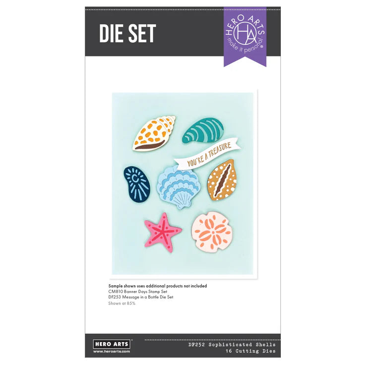HERO ARTS SOPHISTICATED SHELLS ETCHED DIES FROM THE SUMMER BY THE SHOR ...