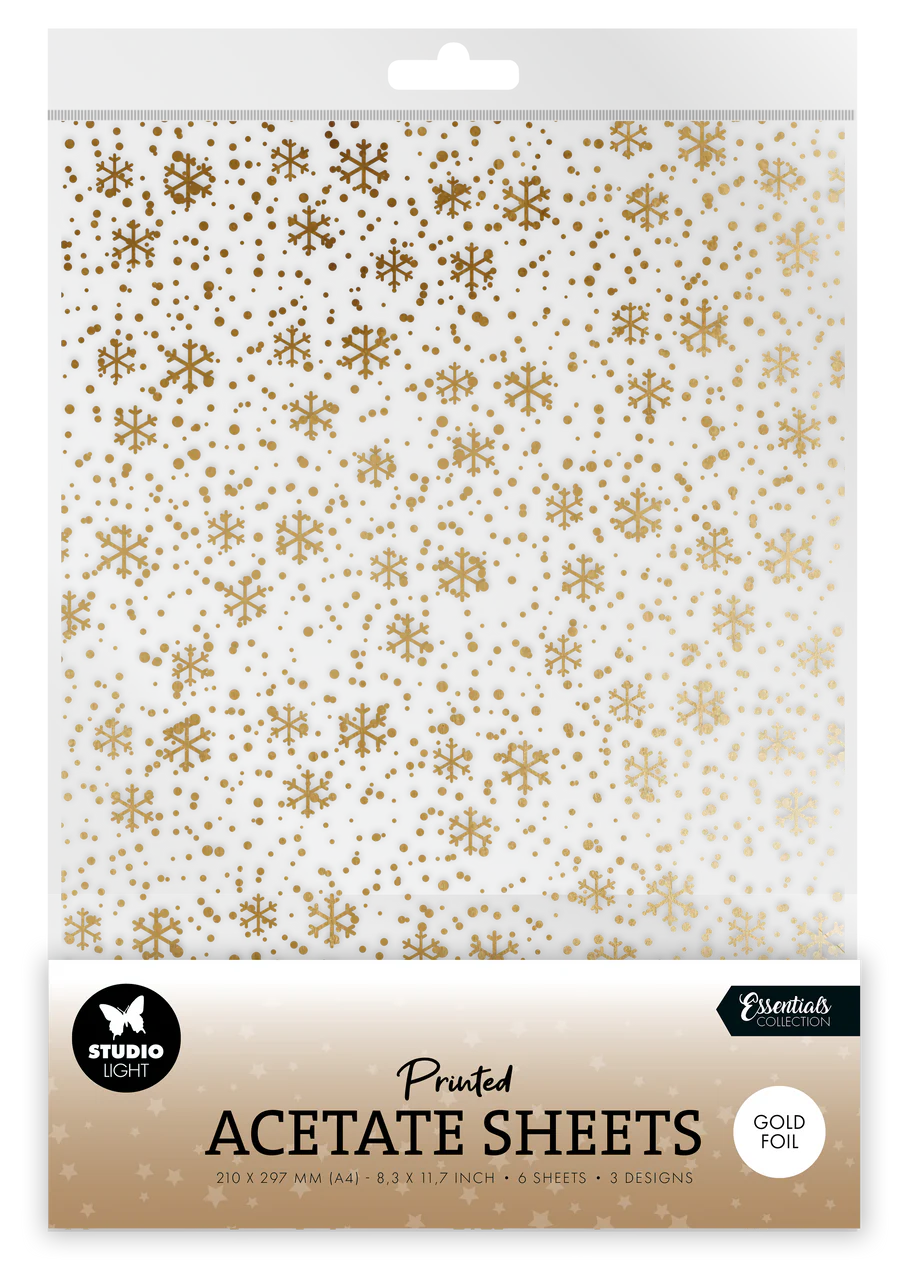 Studio Light Acetate Sheet Snowflakes Gold Essentials 6 Sheets ...